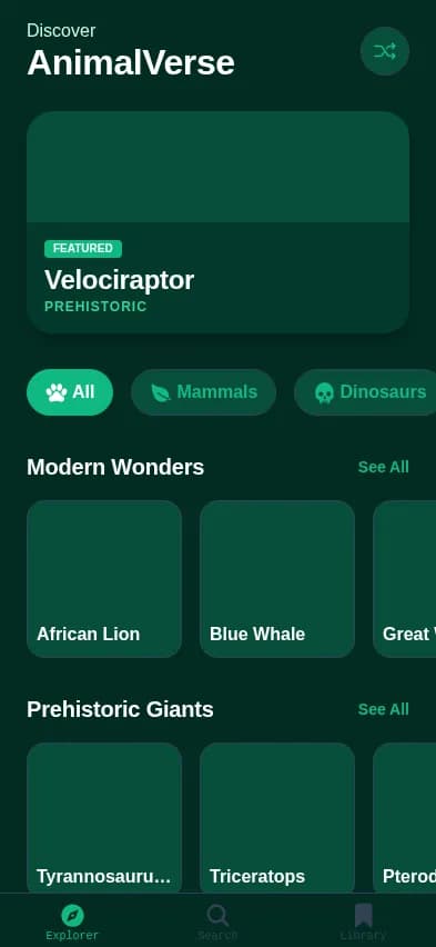 AnimalVerse Explorer