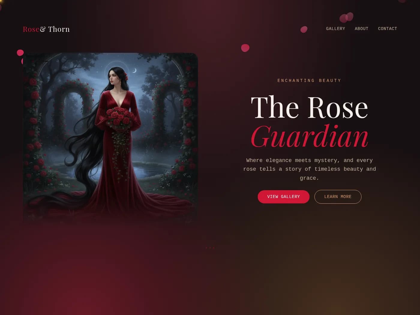 Red Gown Rose Girl