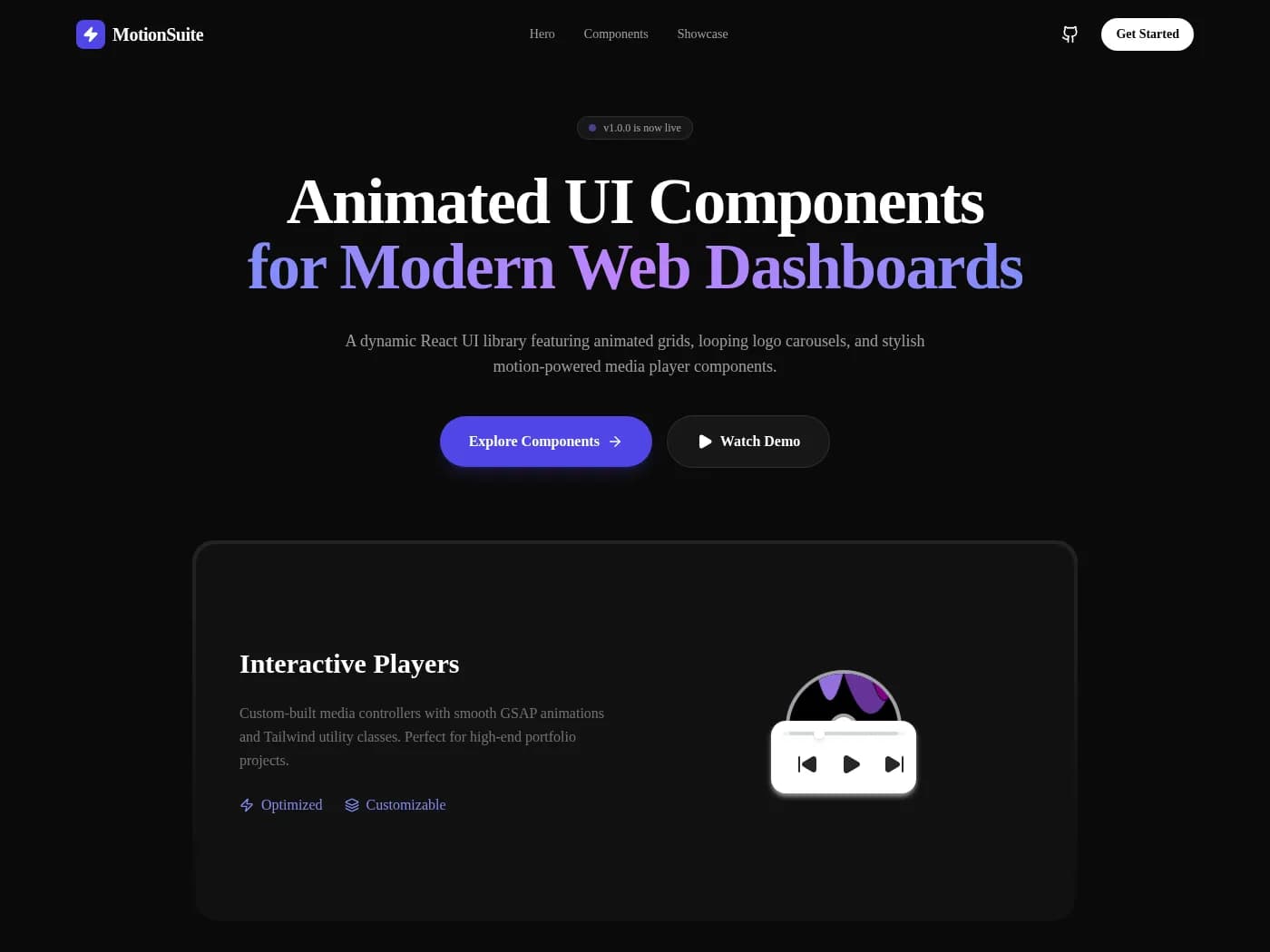 Animated UI Component Suite
