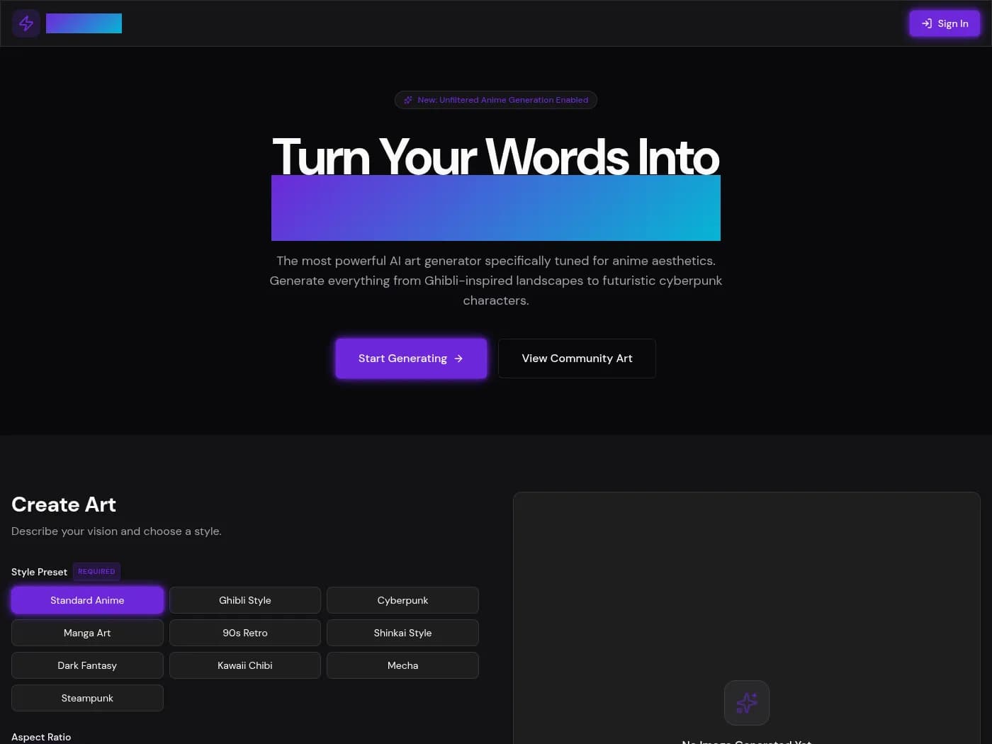 AnimeArt AI Generator