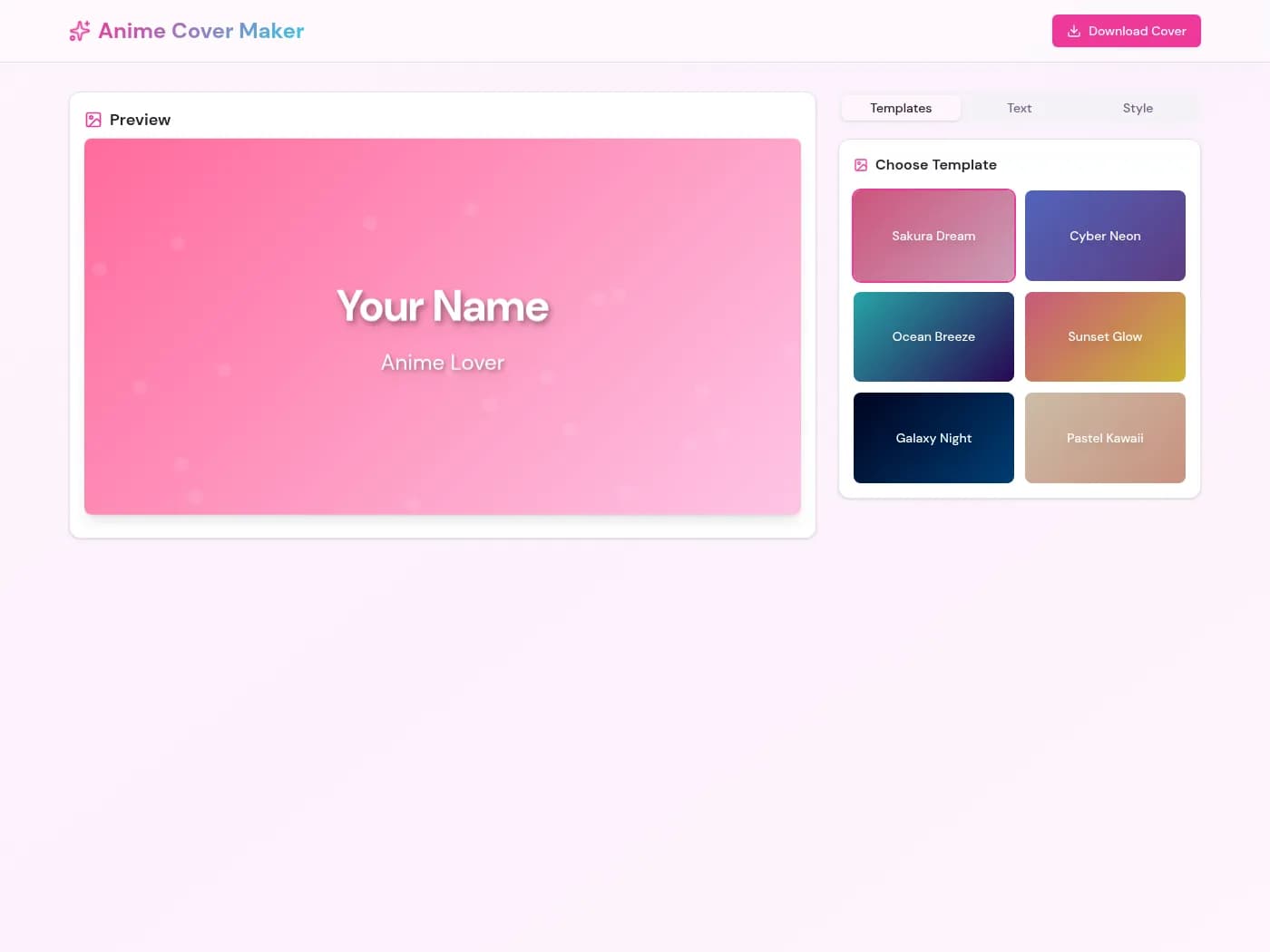 Anime Cover Maker