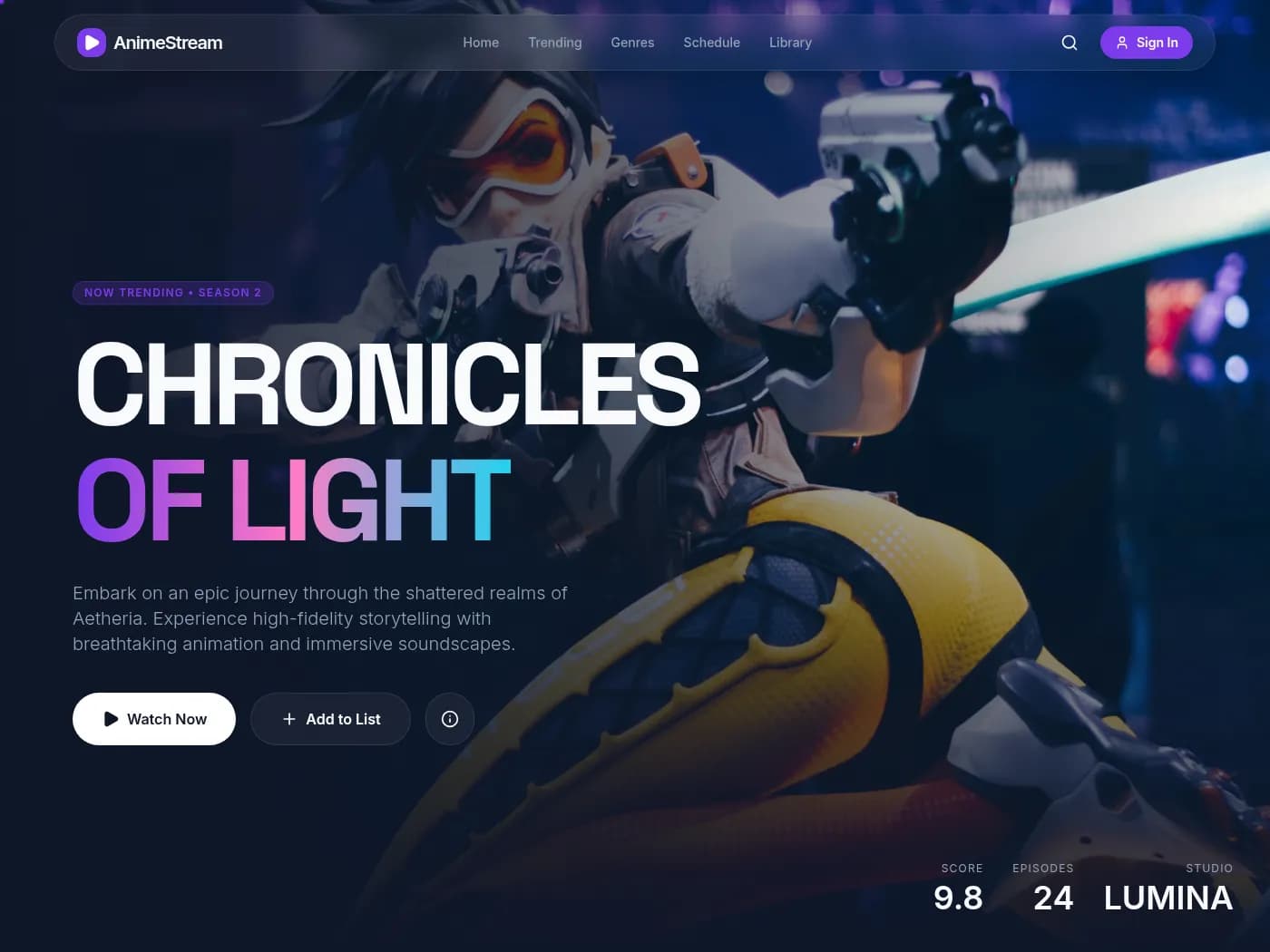 AnimeStream Landing Page