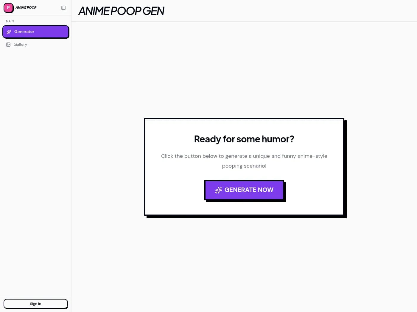 Anime Poop Image Gen