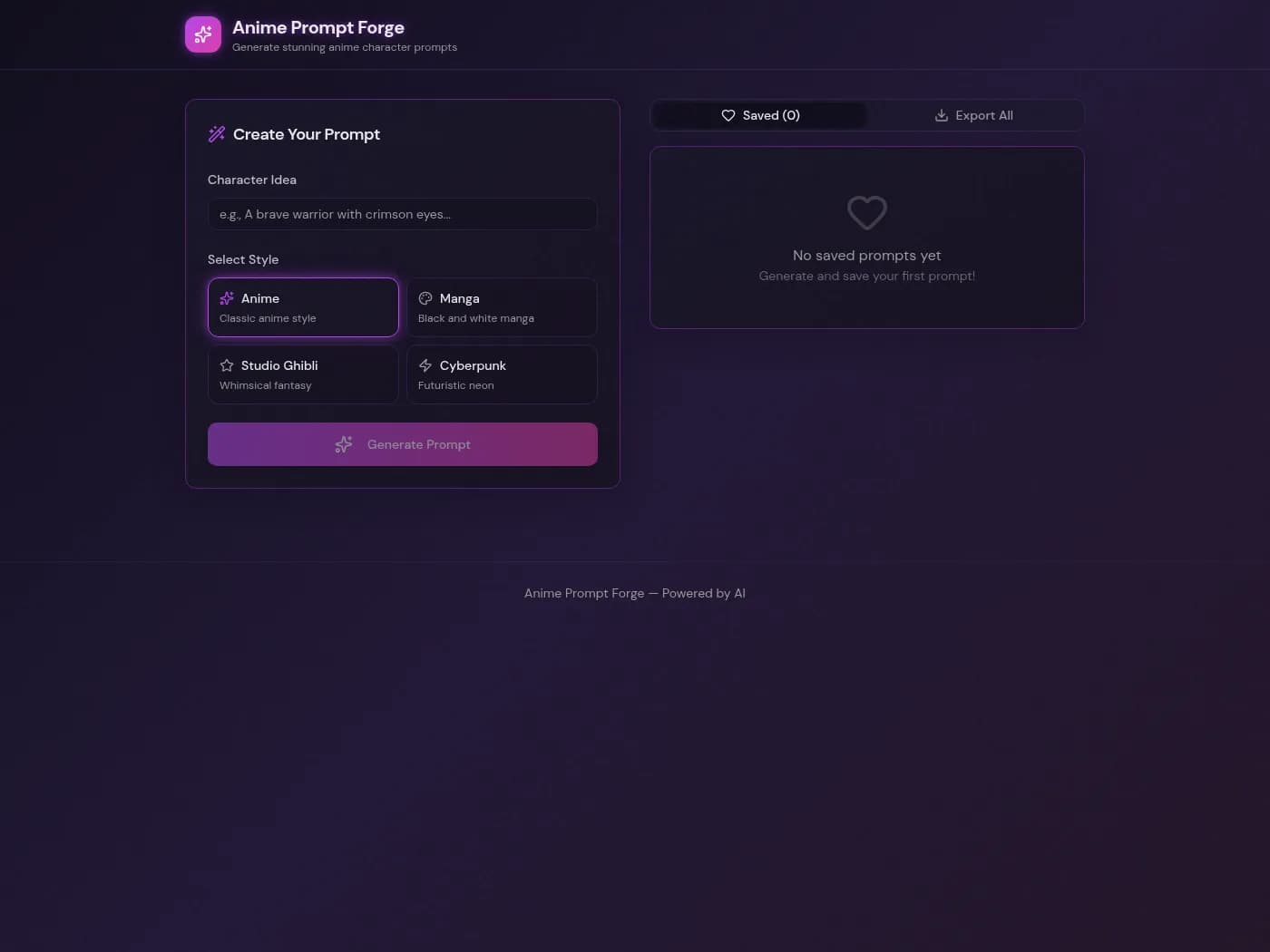 Anime Prompt Forge