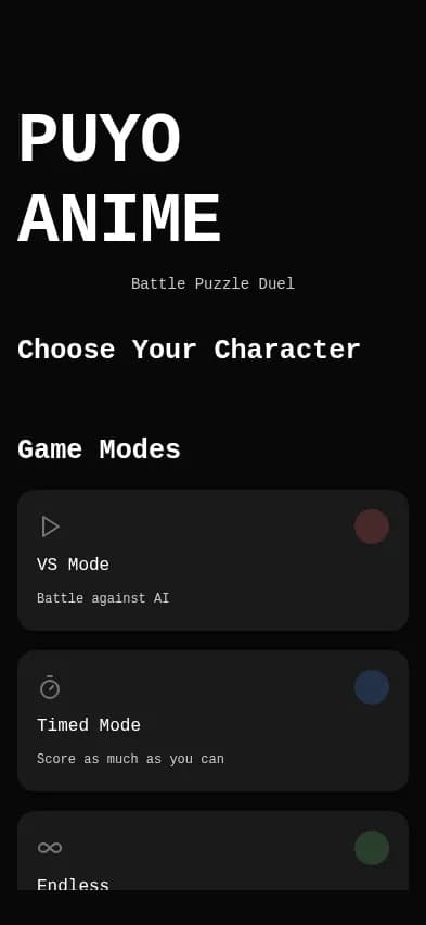 Anime Puyo Puzzle Duel