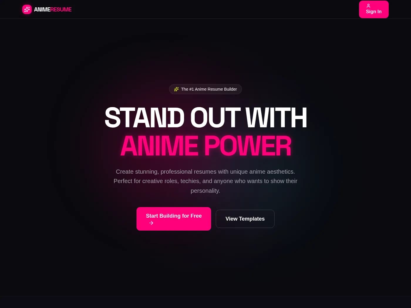 Anime Resume Builder