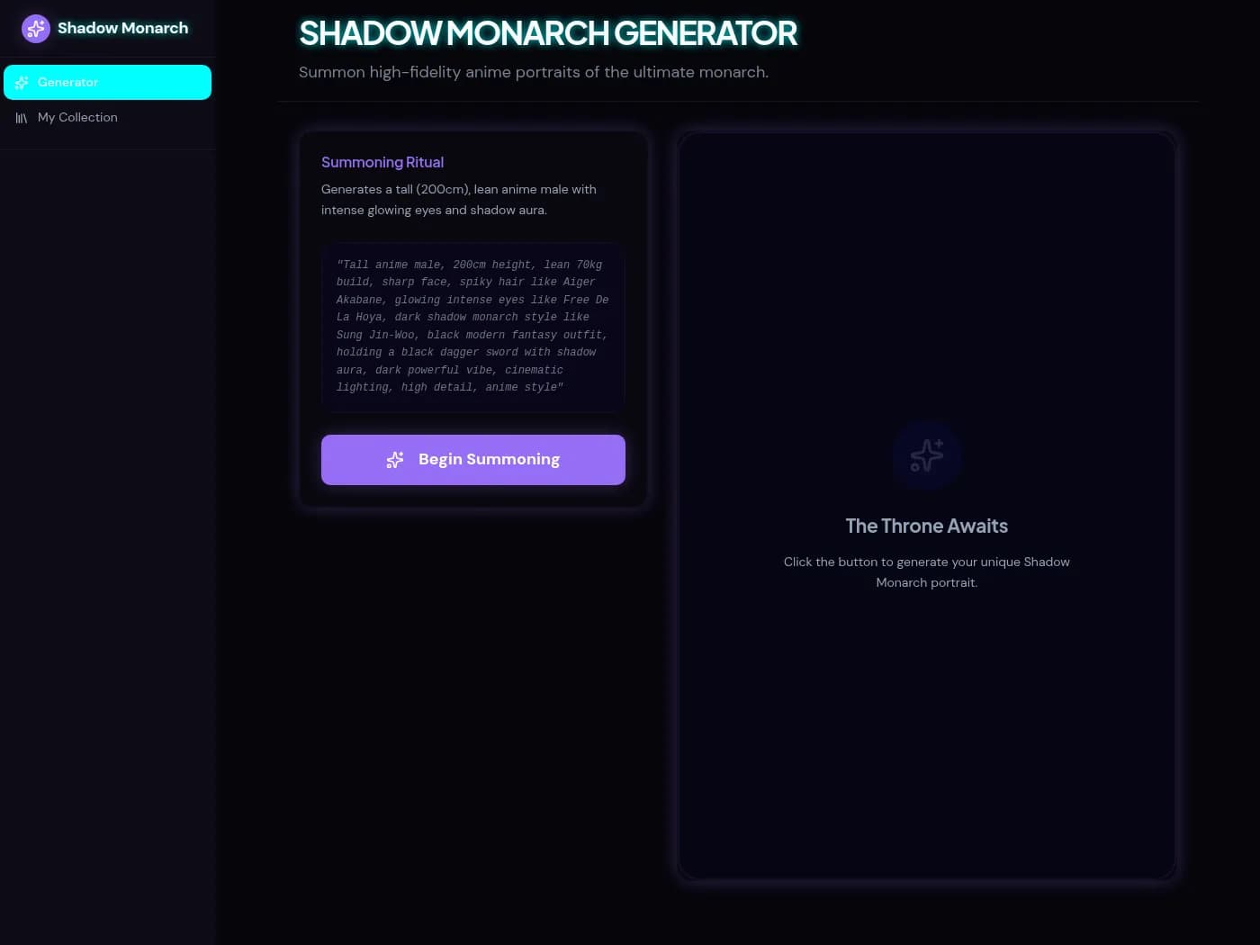 Shadow Monarch Portrait
