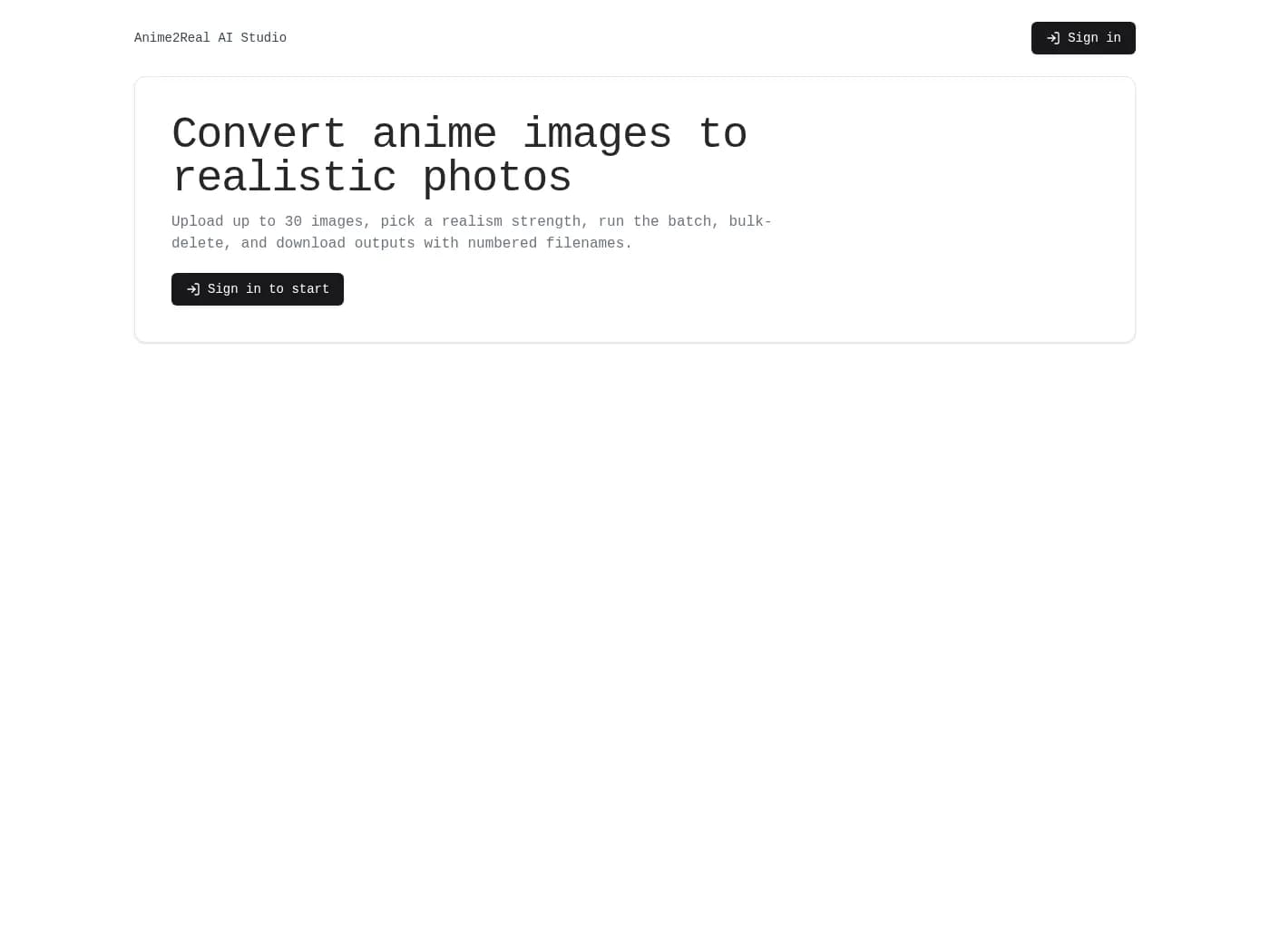 Anime2Real AI Studio