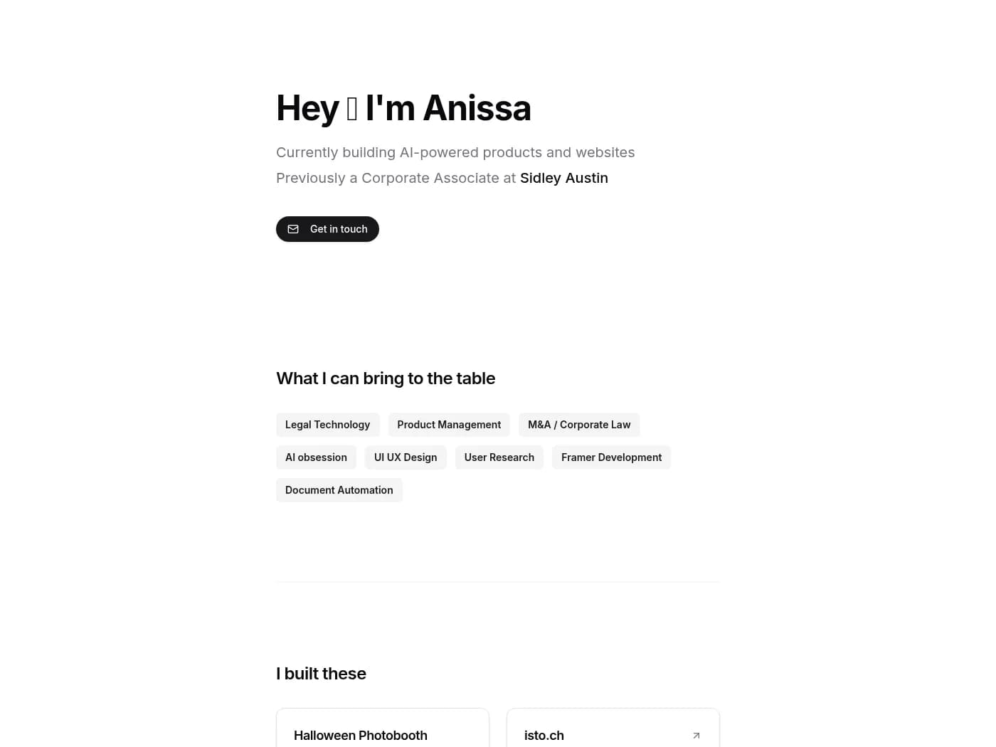 Anissa Portfolio Site