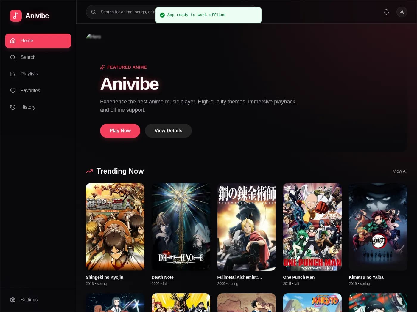 Anivibe Music Player