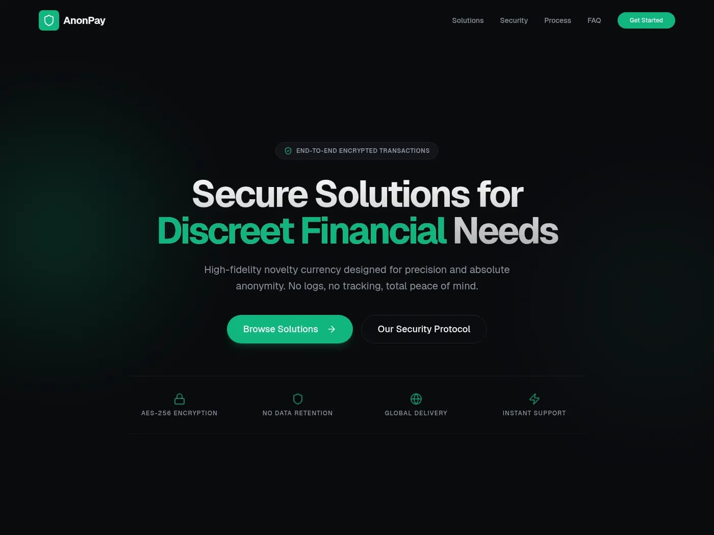 AnonPay Landing Page