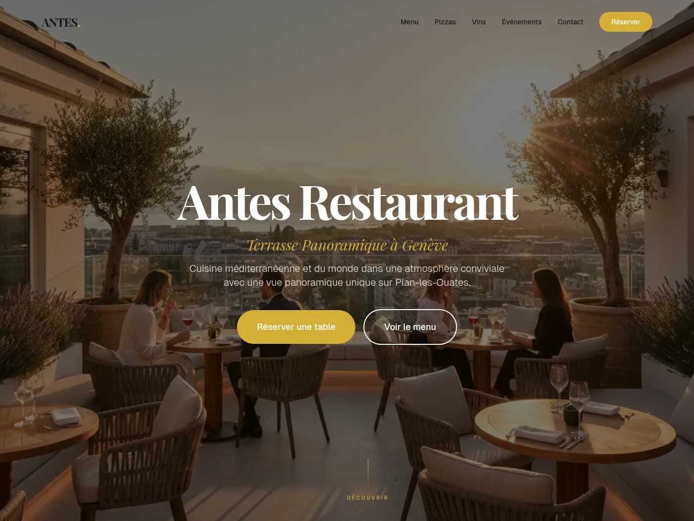 Antes Restaurant Web Experience