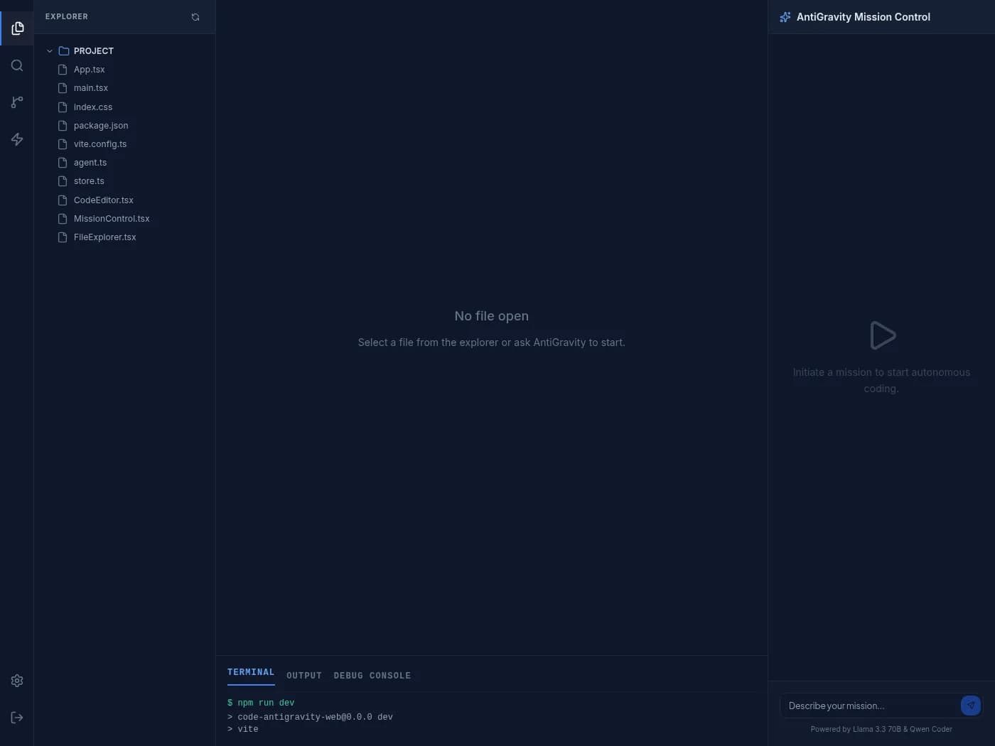 Code AntiGravity Web