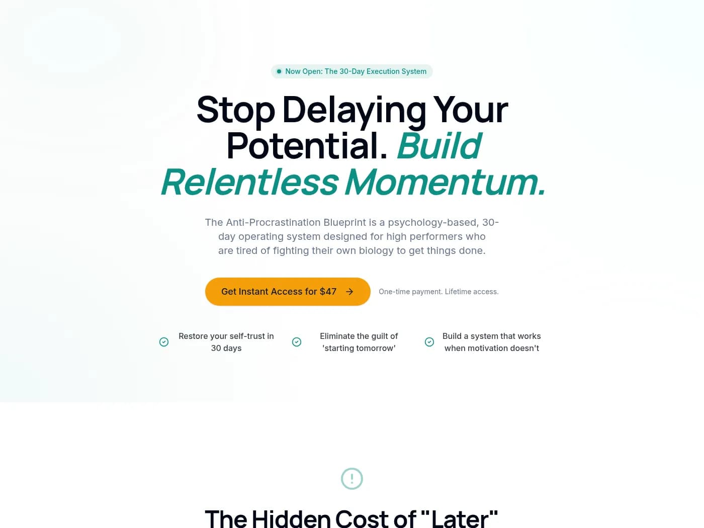 Anti-Procrastination Blueprint Page