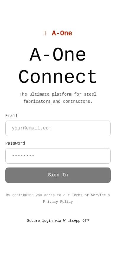 A-One Connect B2B App