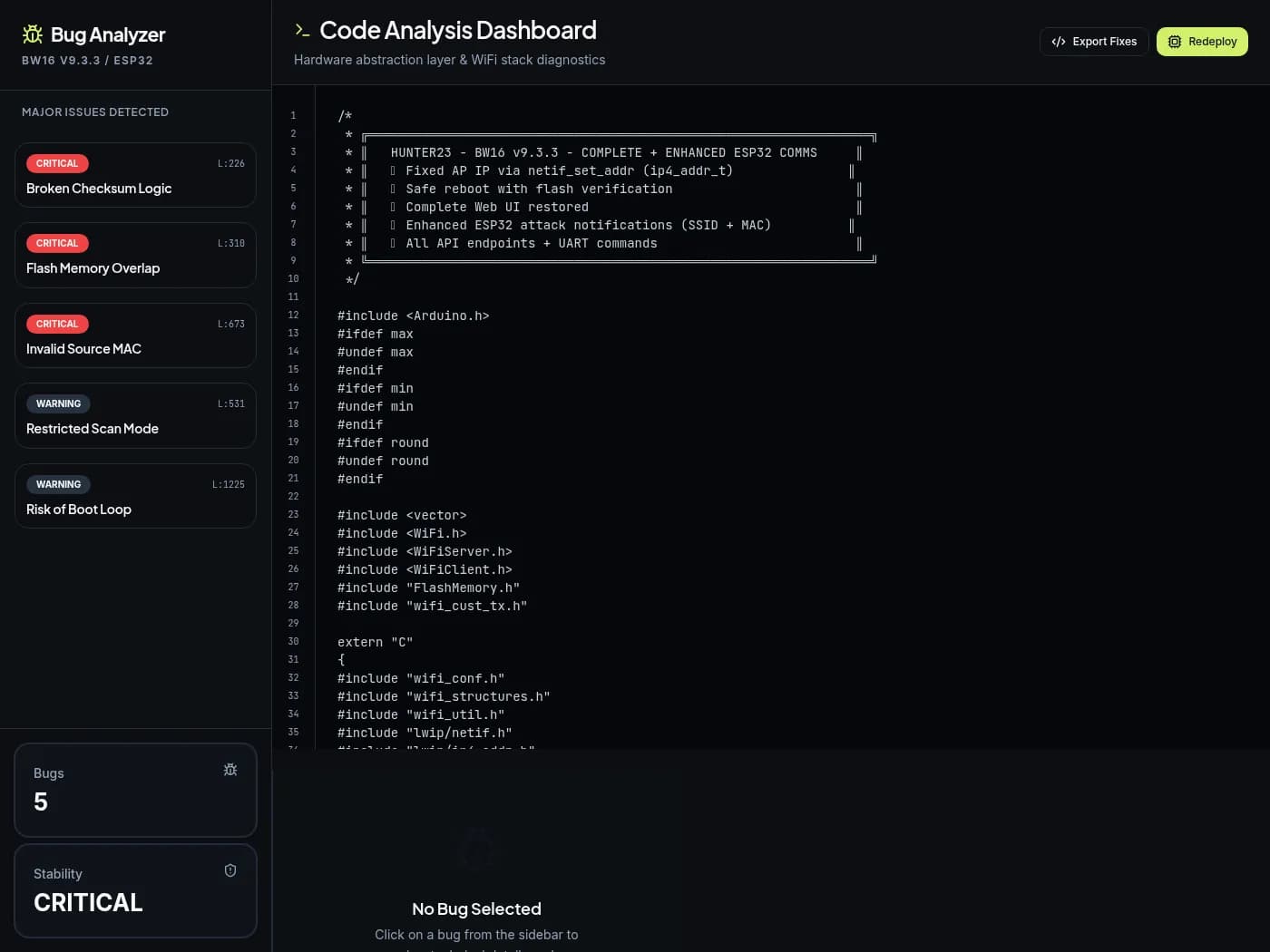 AP Bug Analyzer