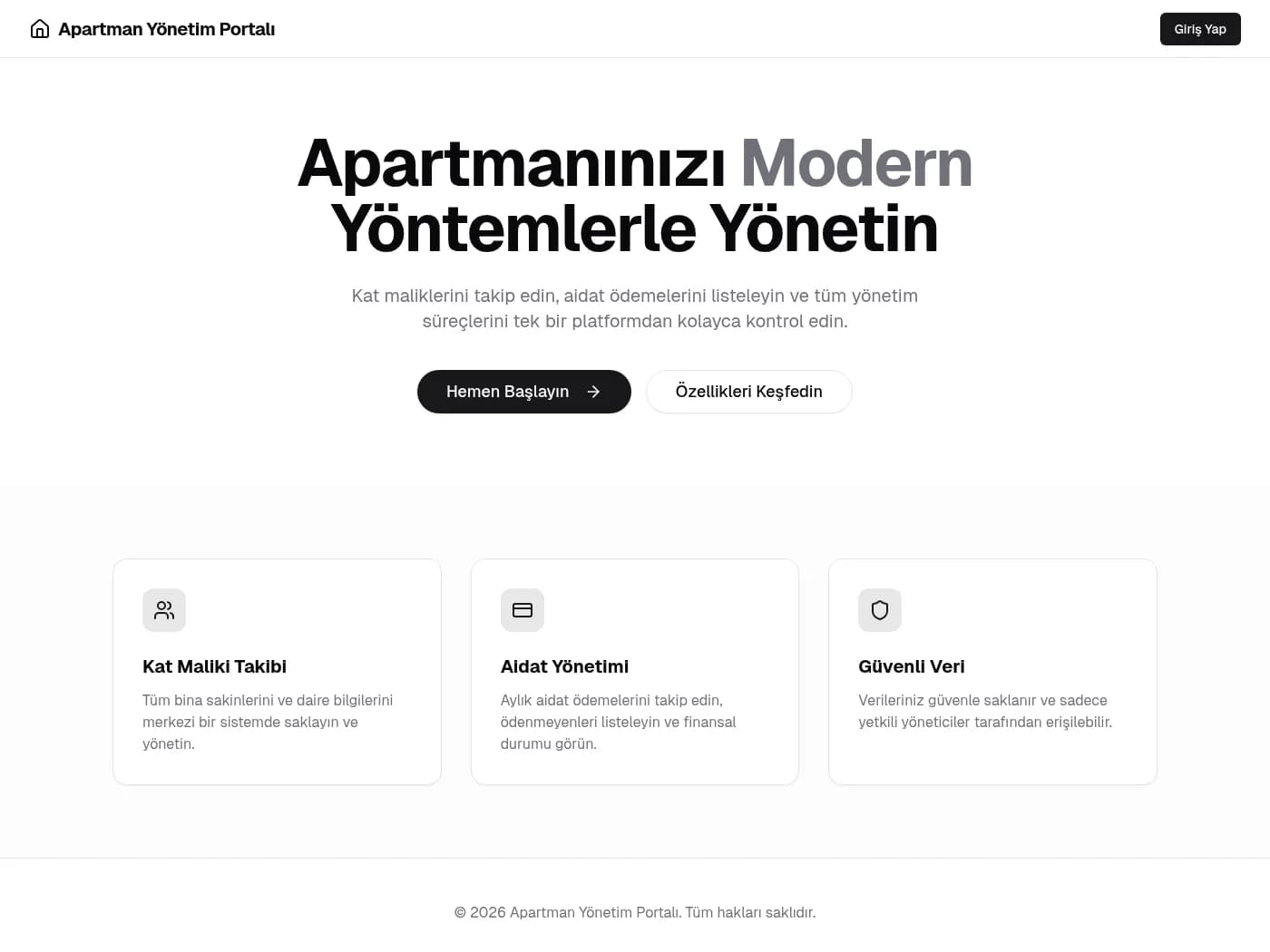 Apartman Yönetim Portalı