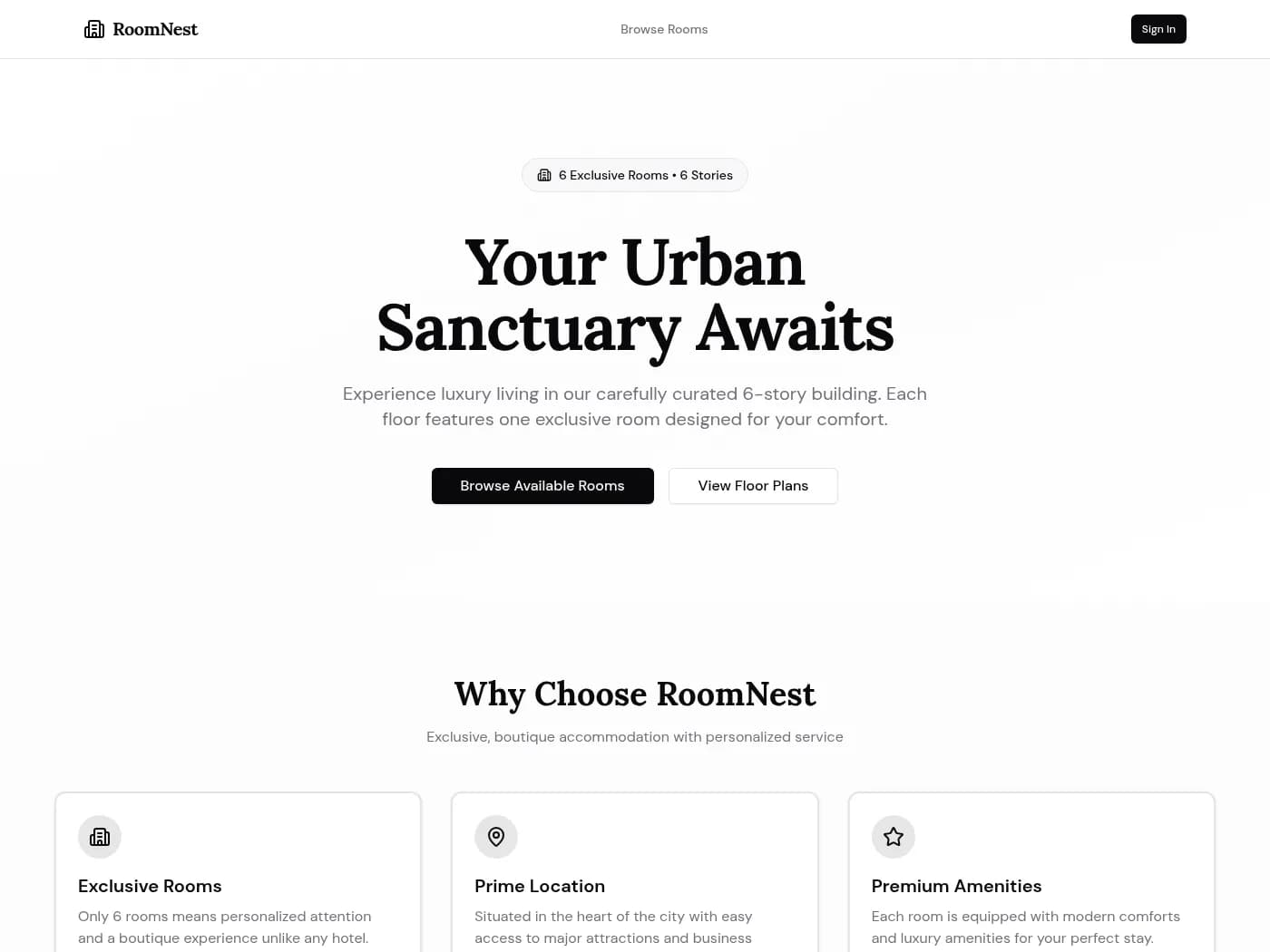 RoomNest Booking Portal
