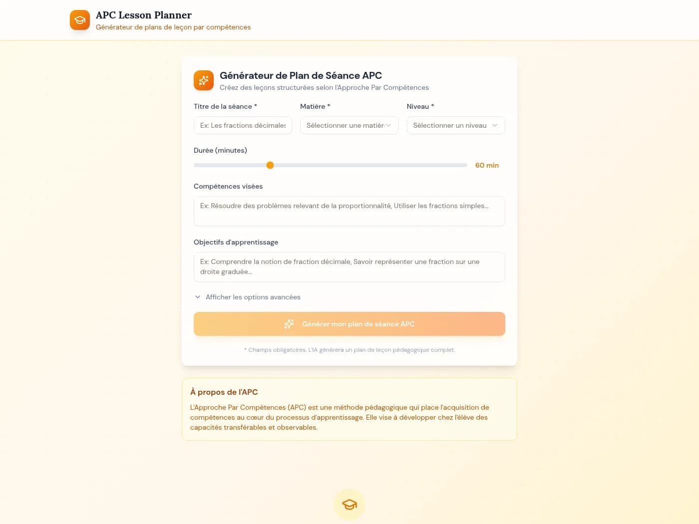 APC Lesson Planner AI