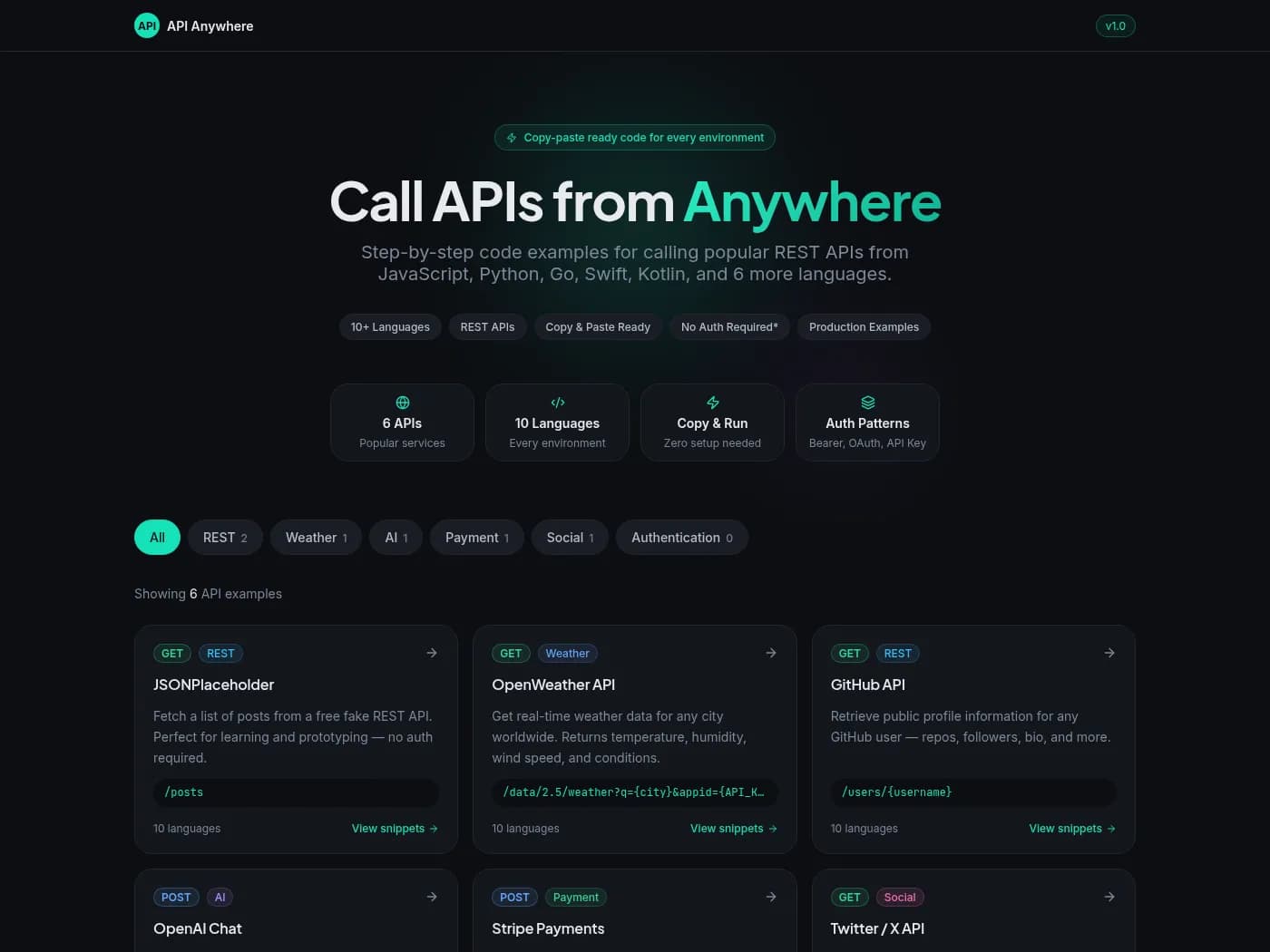 API Anywhere