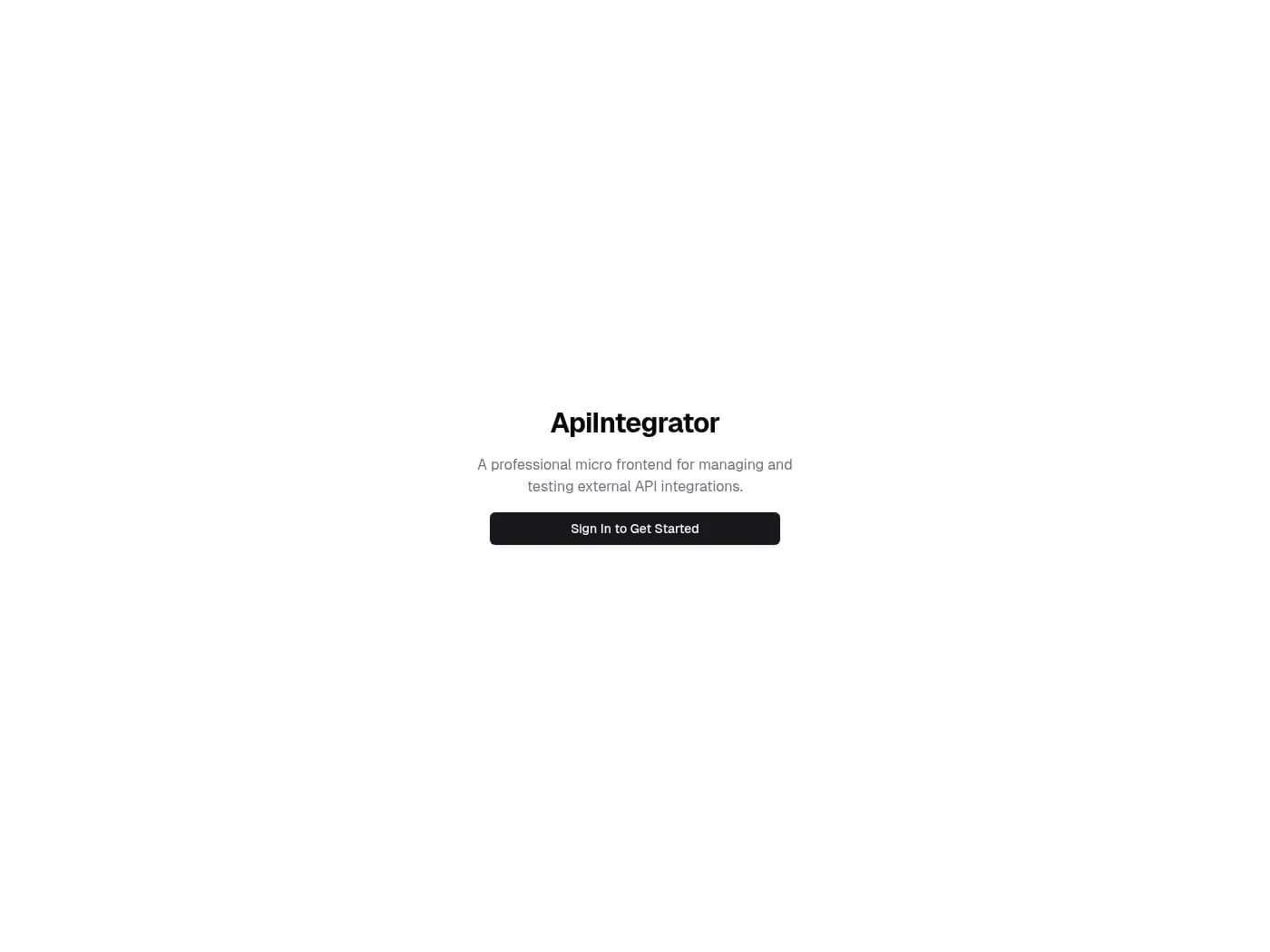 ApiIntegrator Micro Frontend