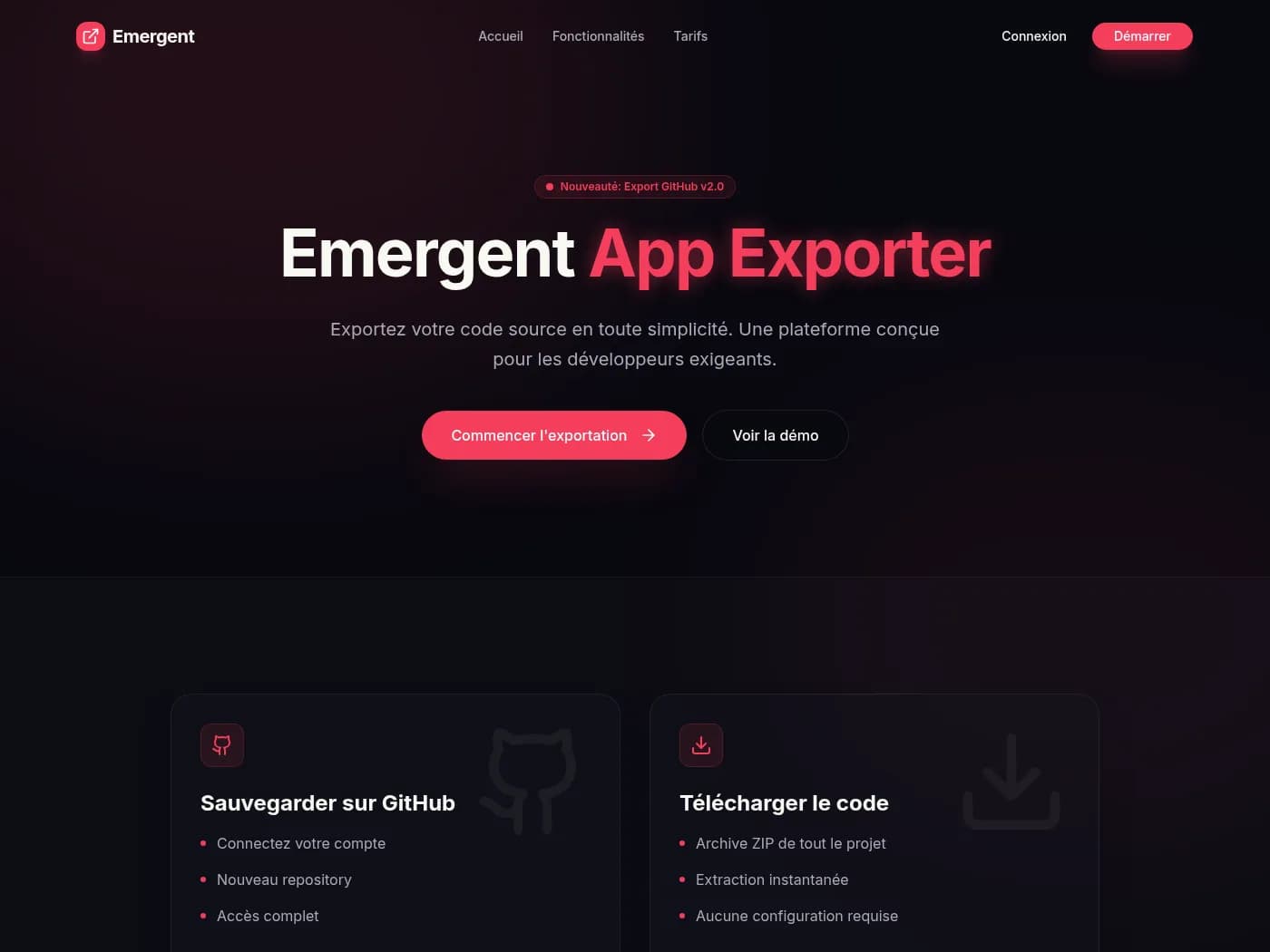 Emergent App Exporter