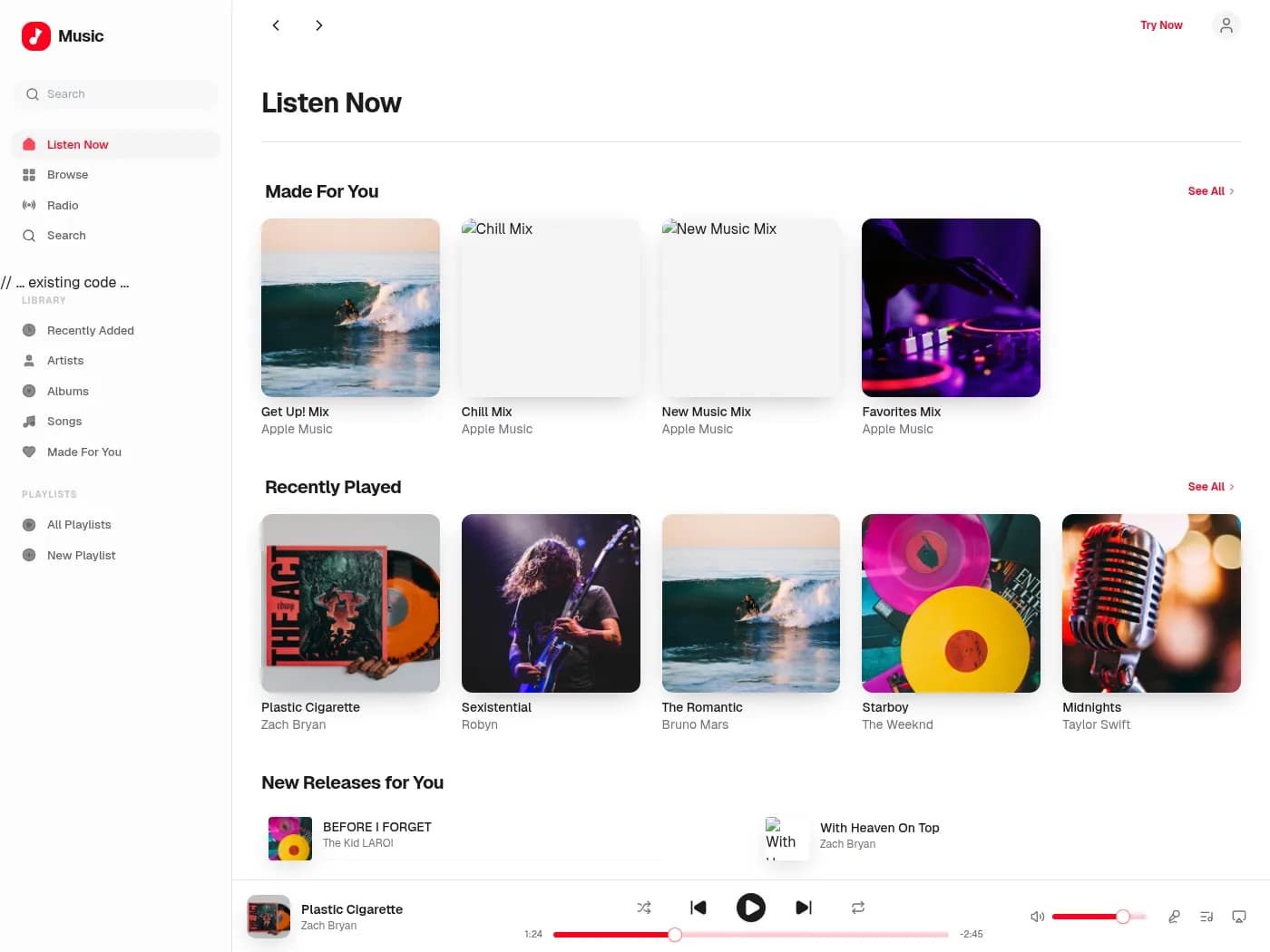 Apple Music Web Clone