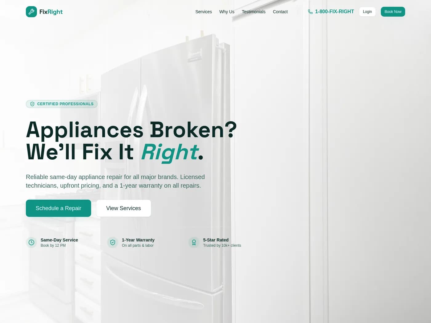 FixRight Appliance Website