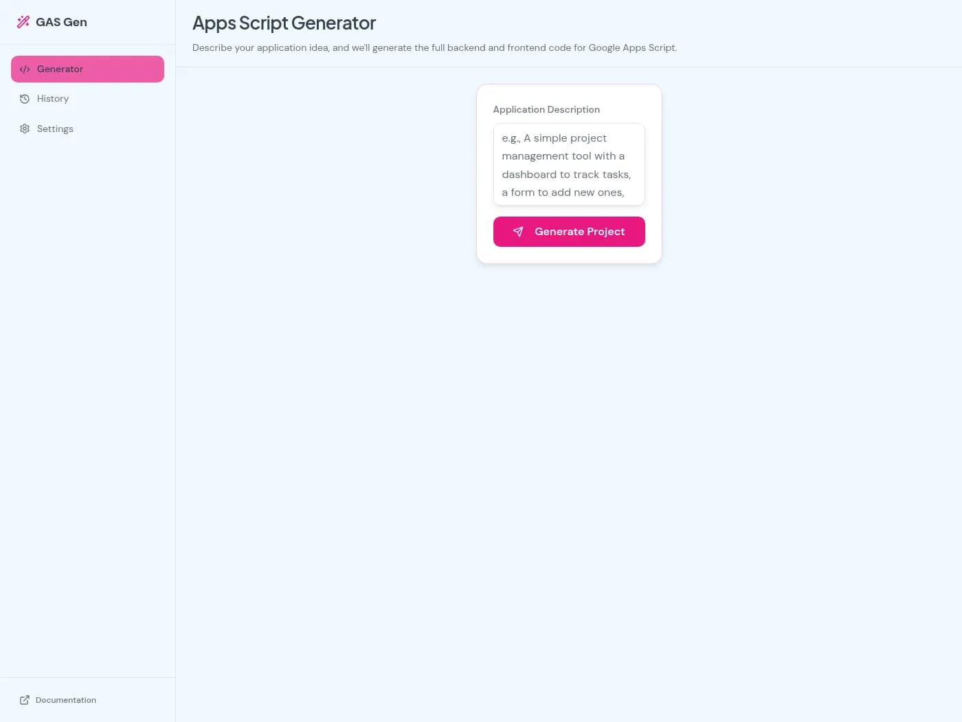 Apps Script Code Generator