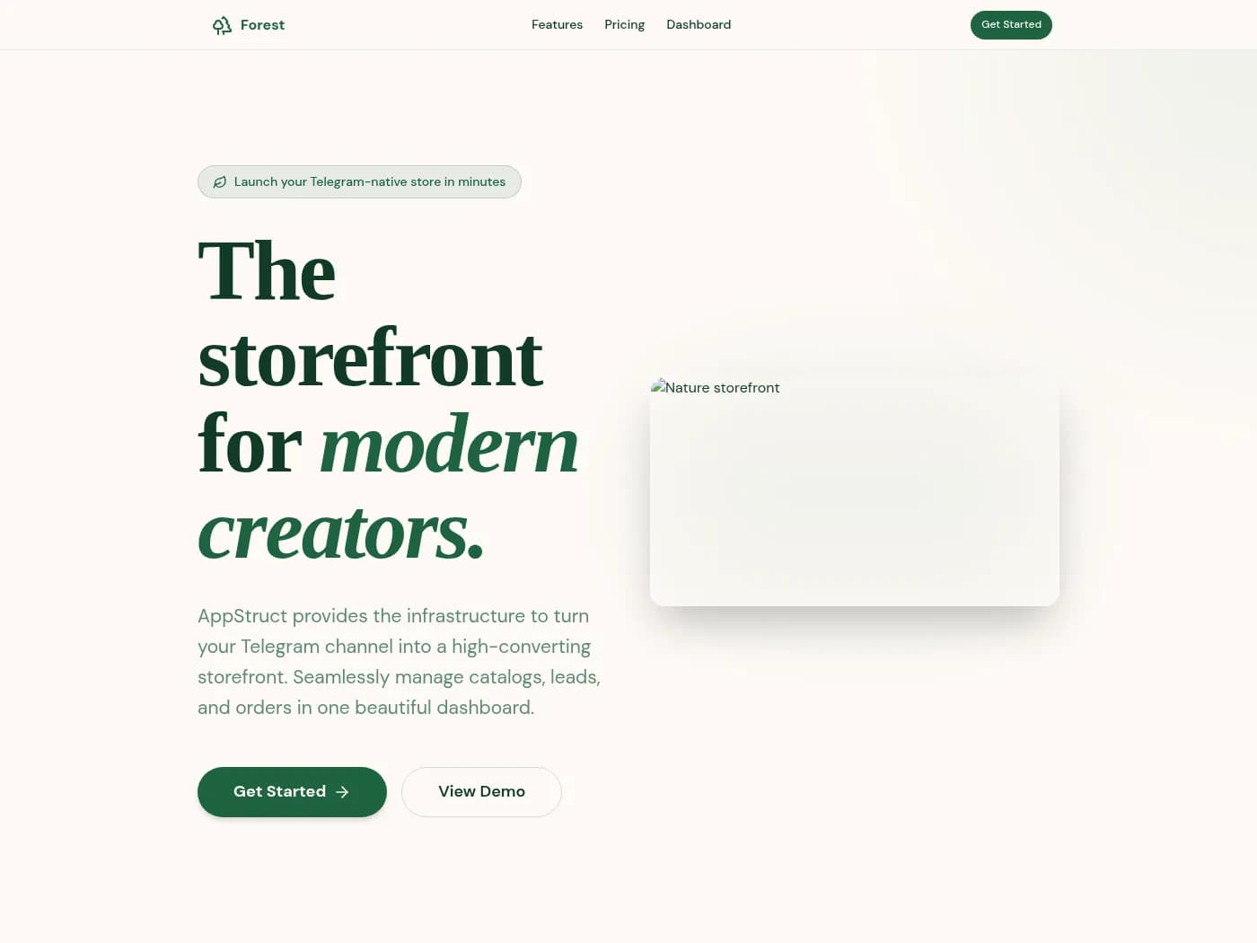AppStruct Telegram Storefronts