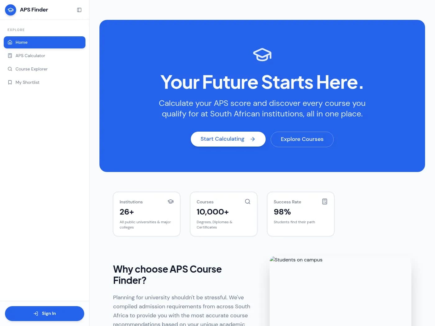 APS & Course Finder SA
