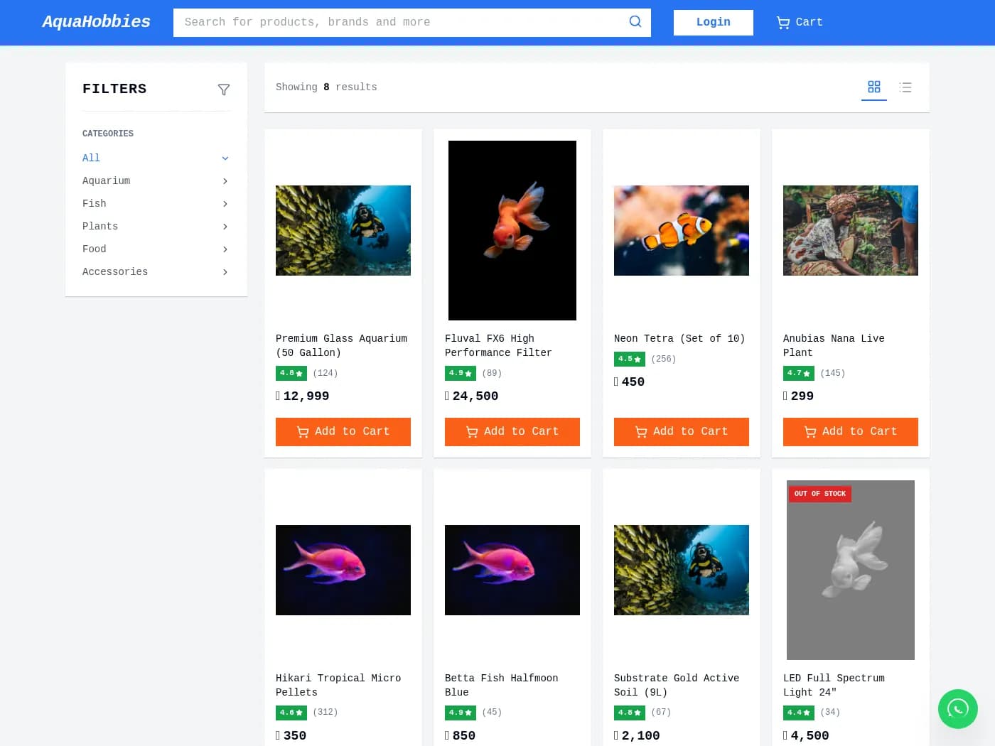 AquaHobbies Ecommerce