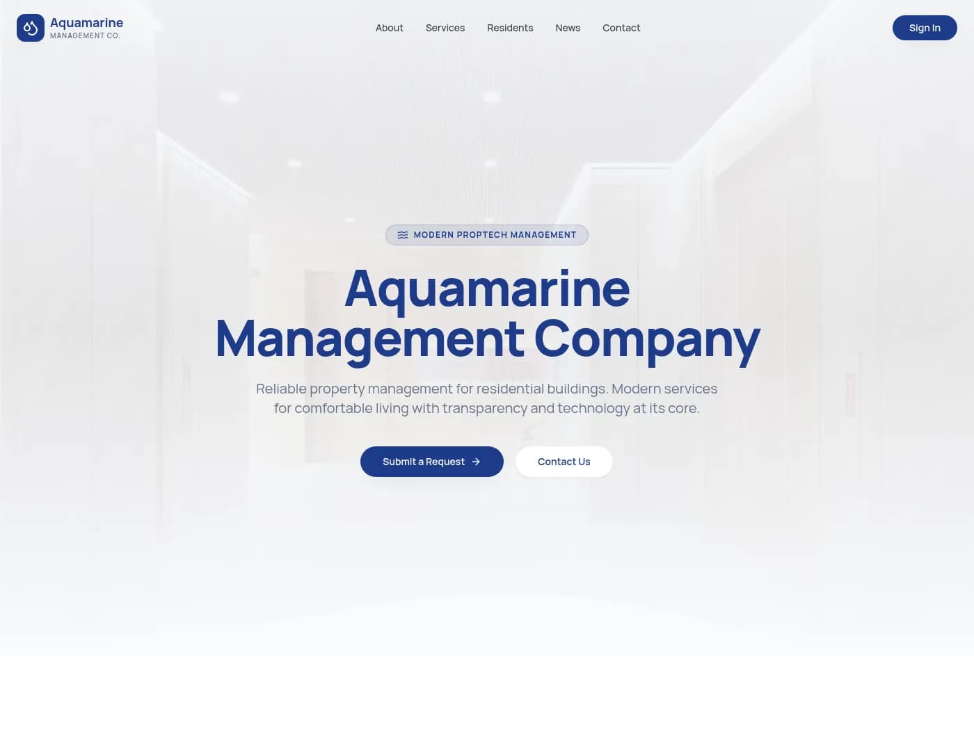 Aquamarine PropTech Site
