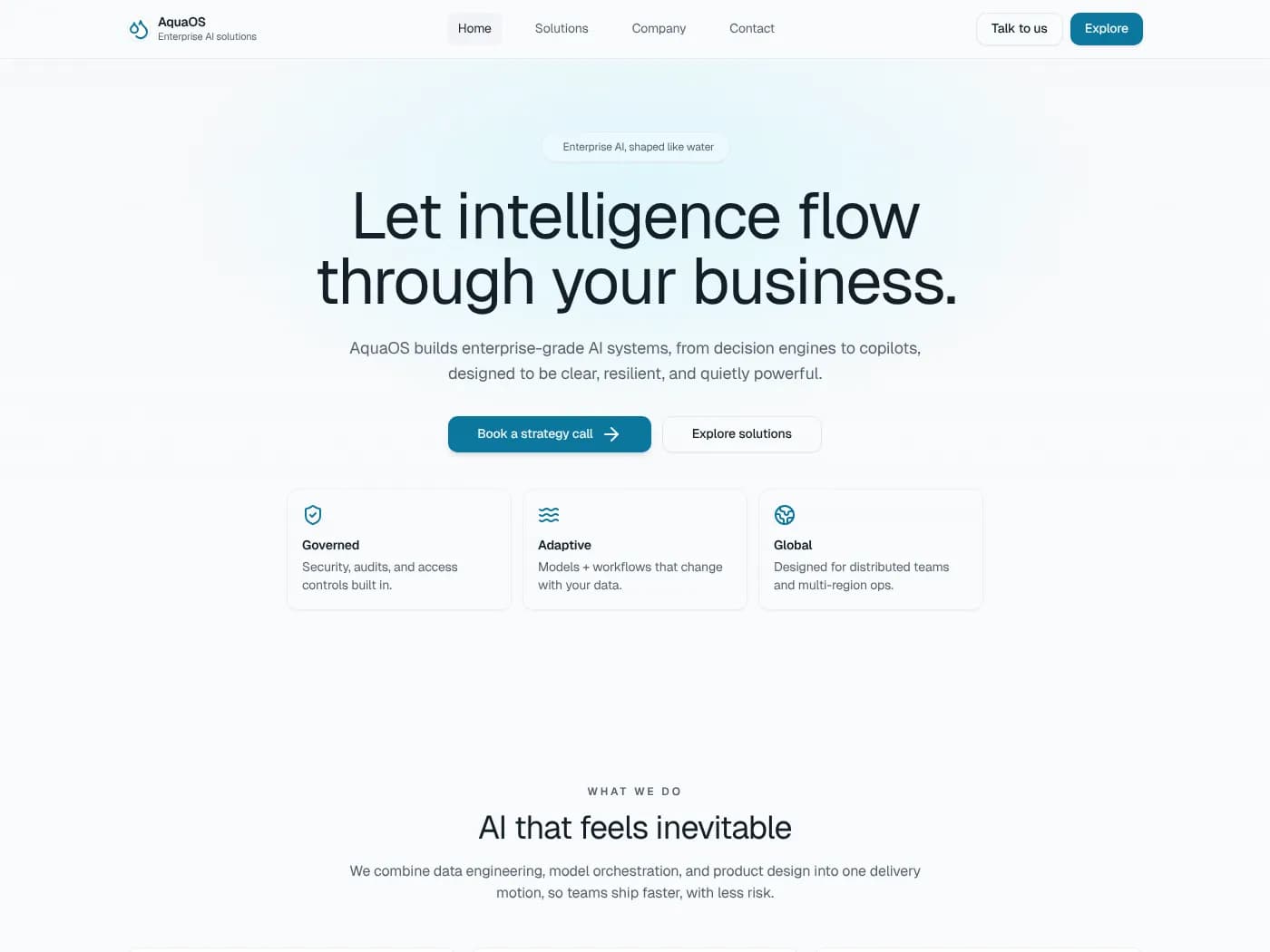 AquaOS AI Solutions Site