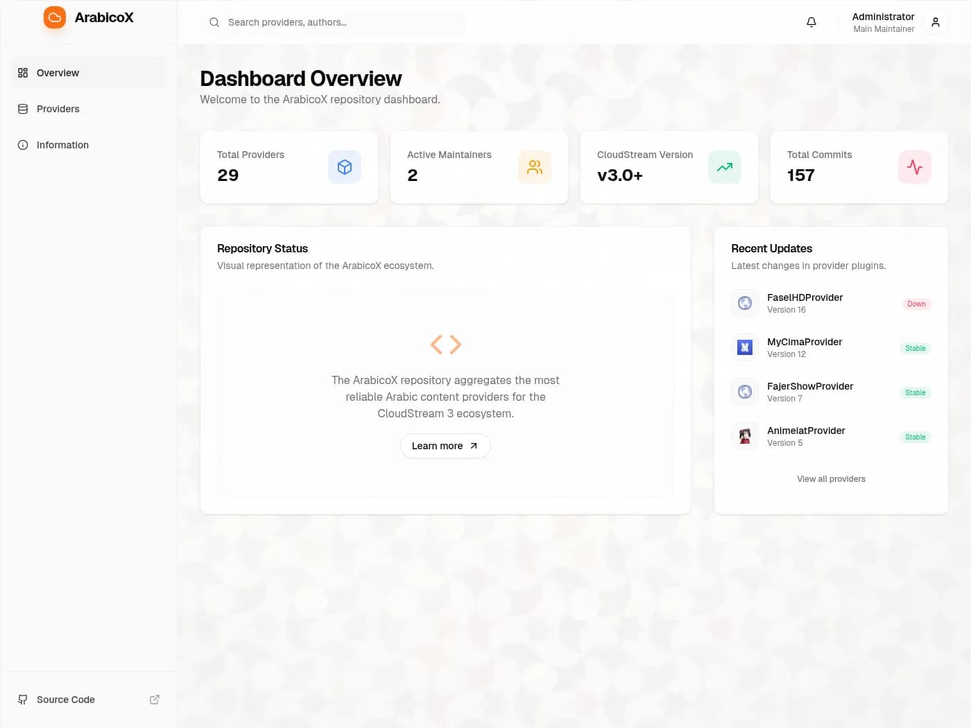 ArabicoX Dashboard