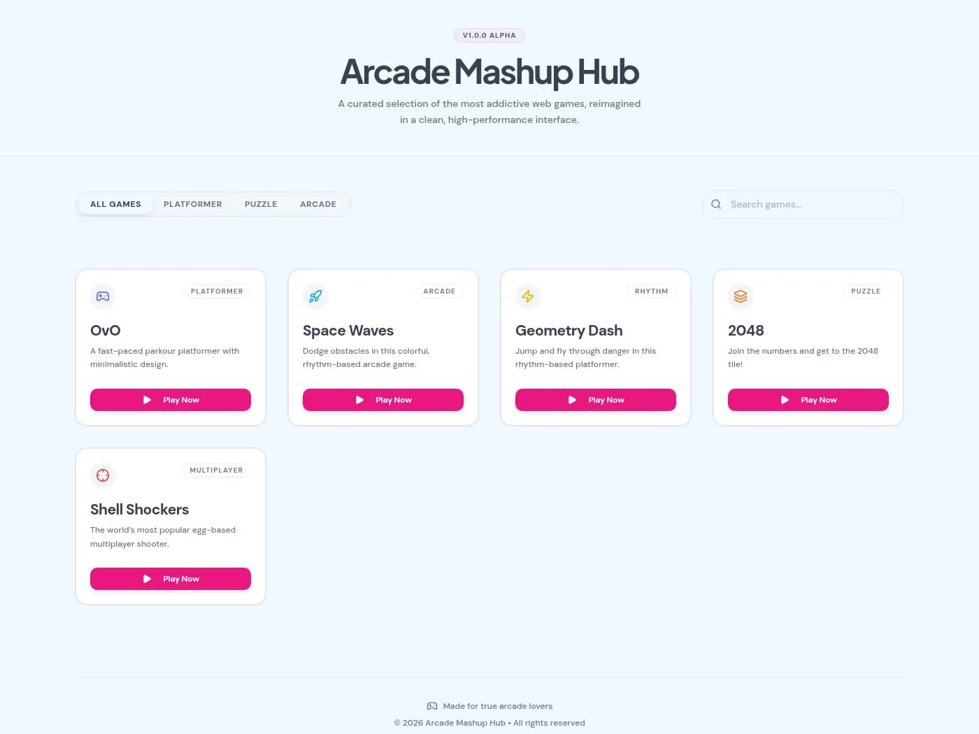 Arcade Mashup Hub