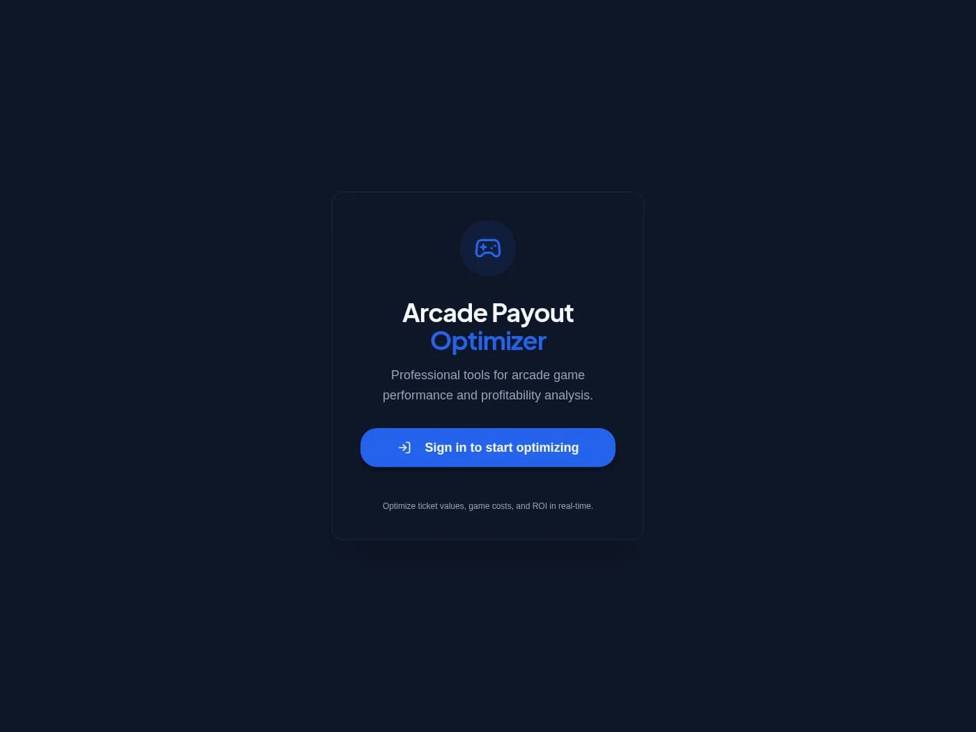 Arcade Payout Calculator