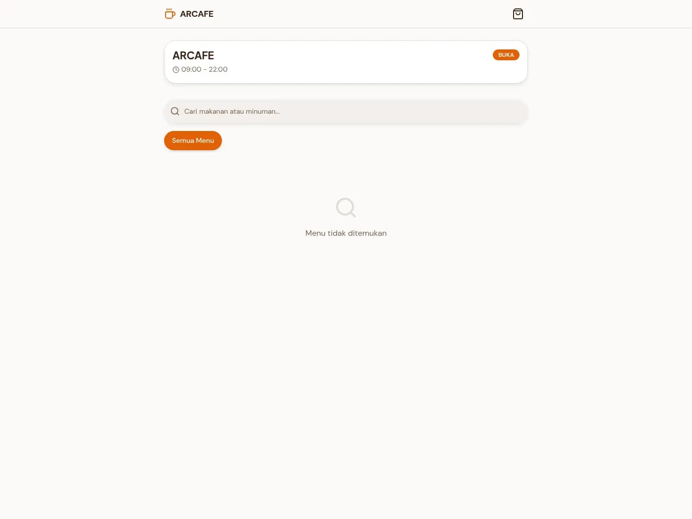 ARCAFE Order Web App