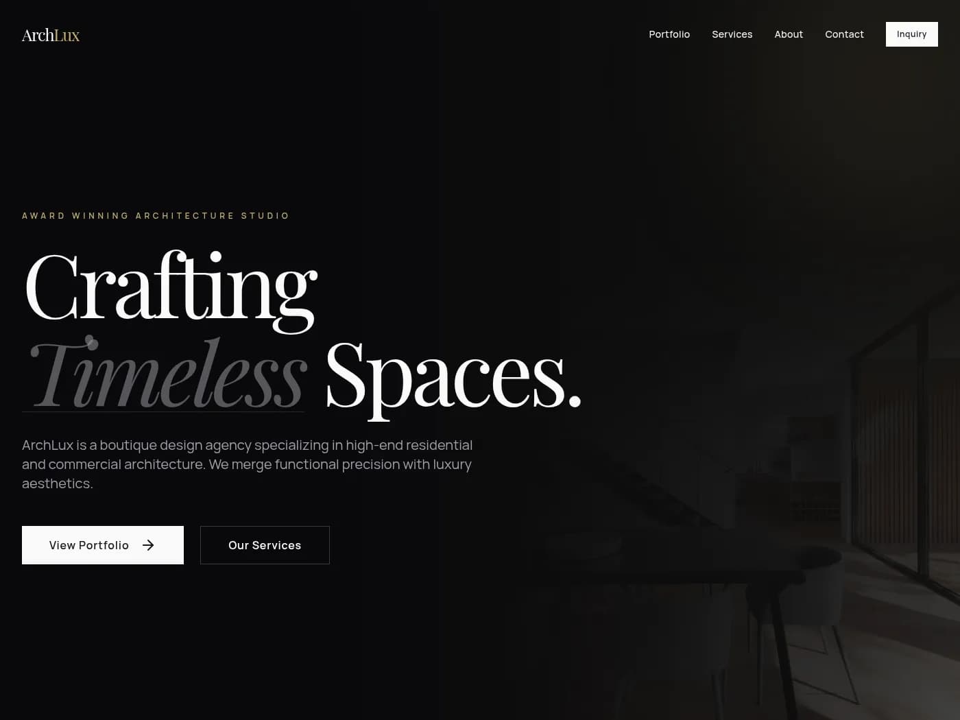 ArchLux Landing Page