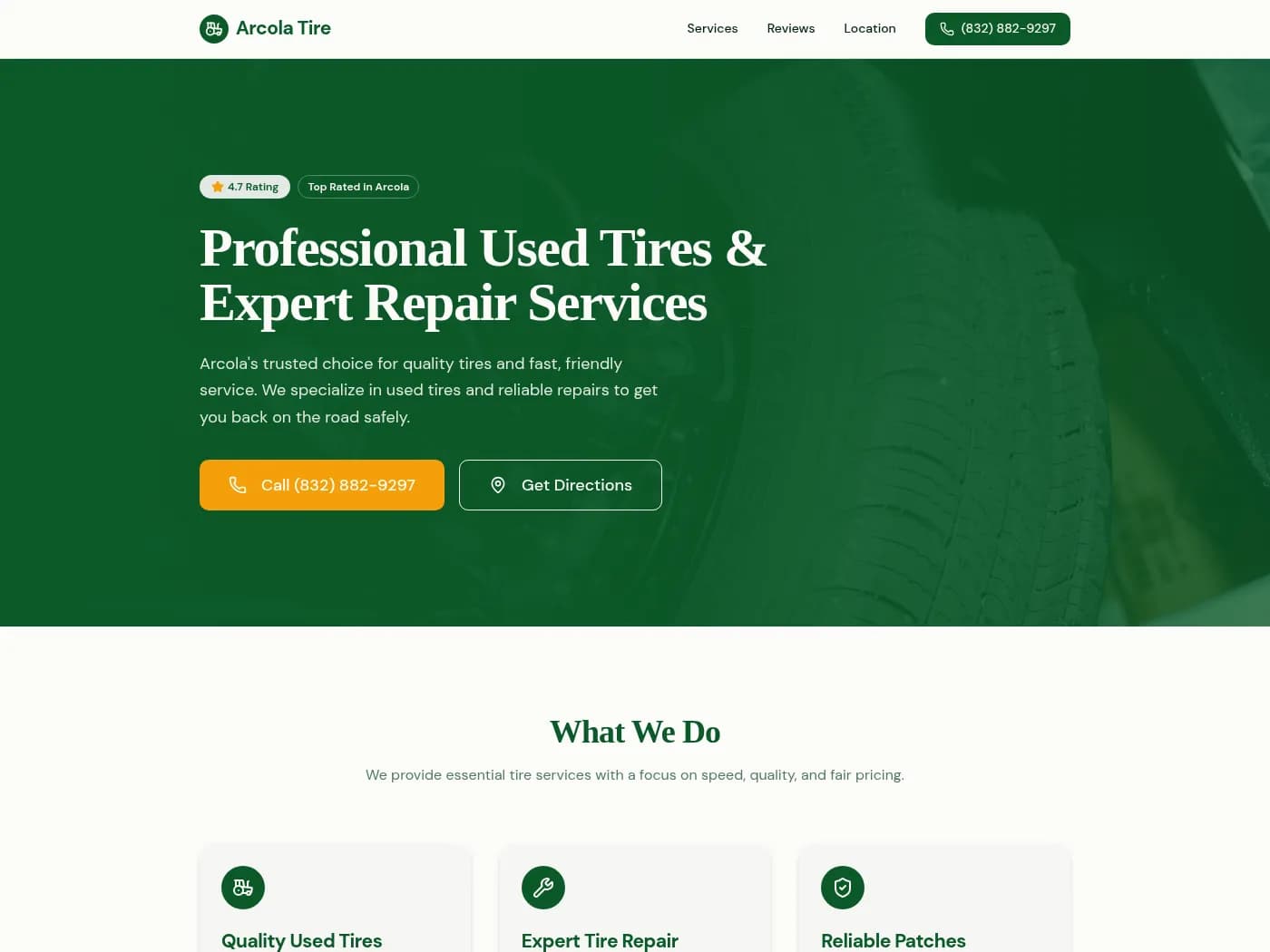 Arcola Tire Service Web