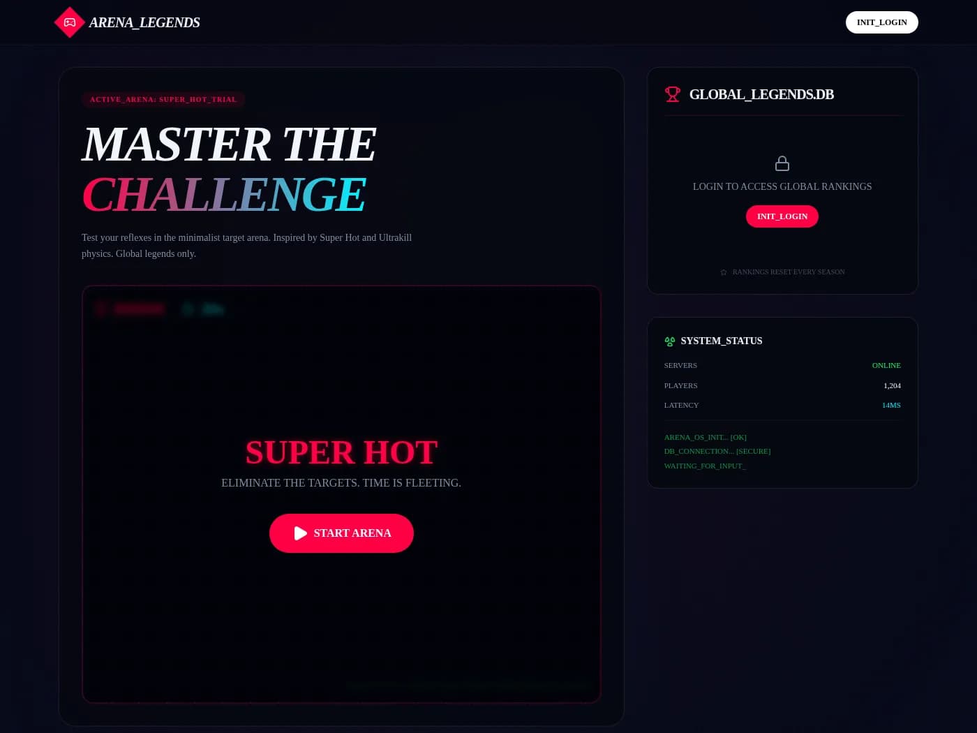 Arena Legends Web Game