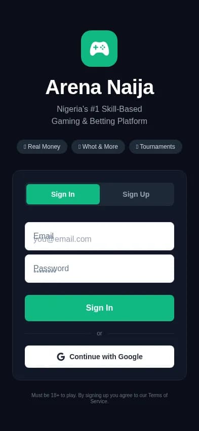 Arena Naija Betting Platform