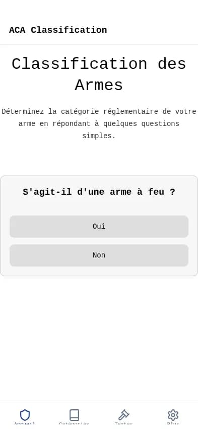 Armes Classification App