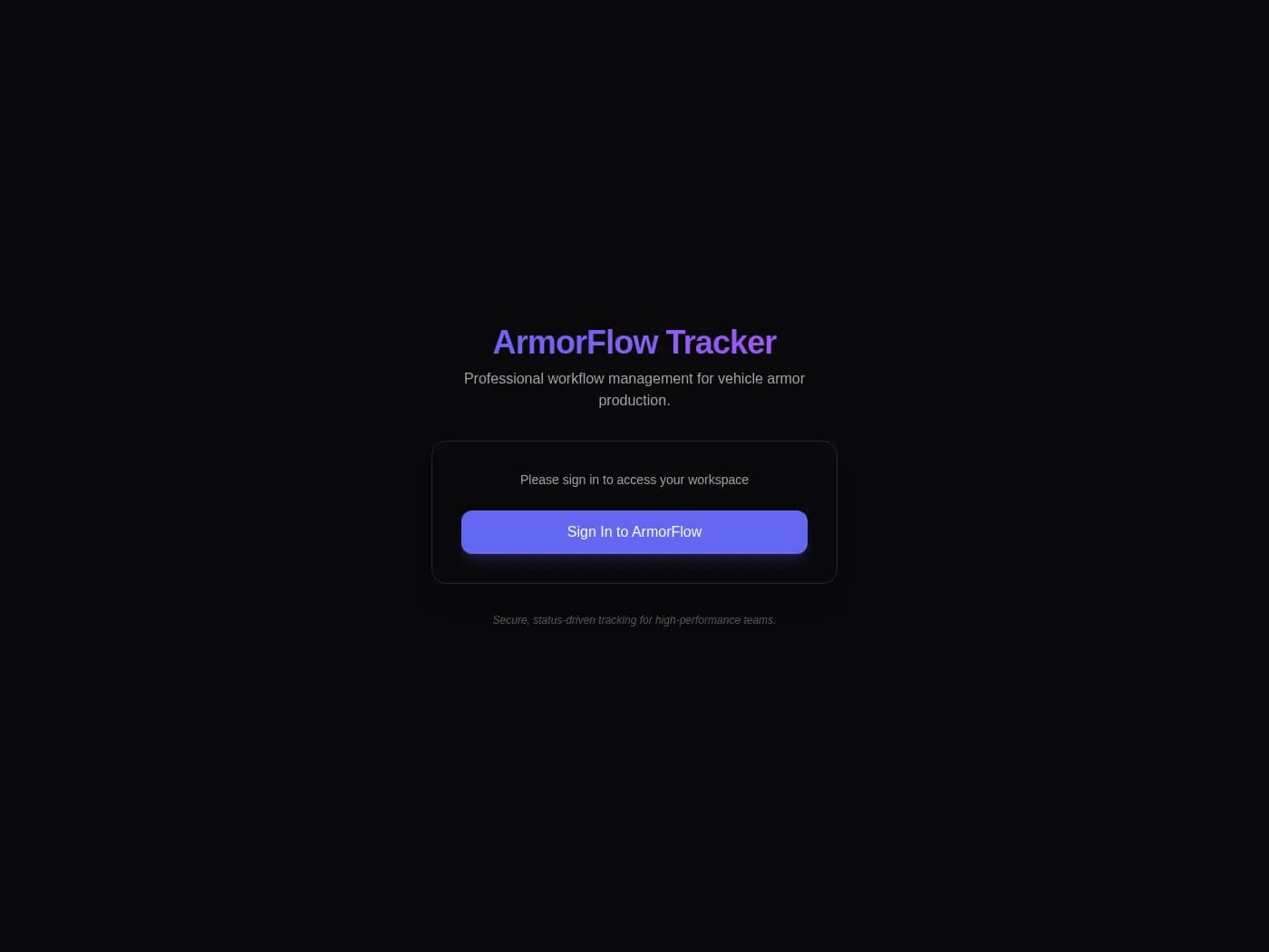 ArmorFlow Tracker