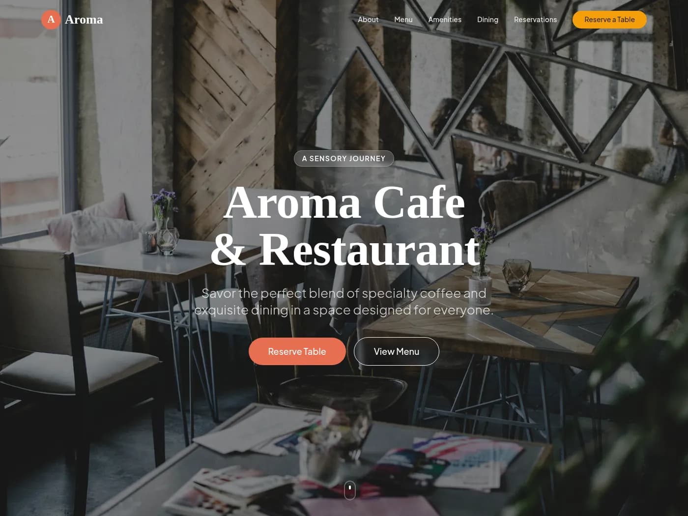 Aroma Cafe Website