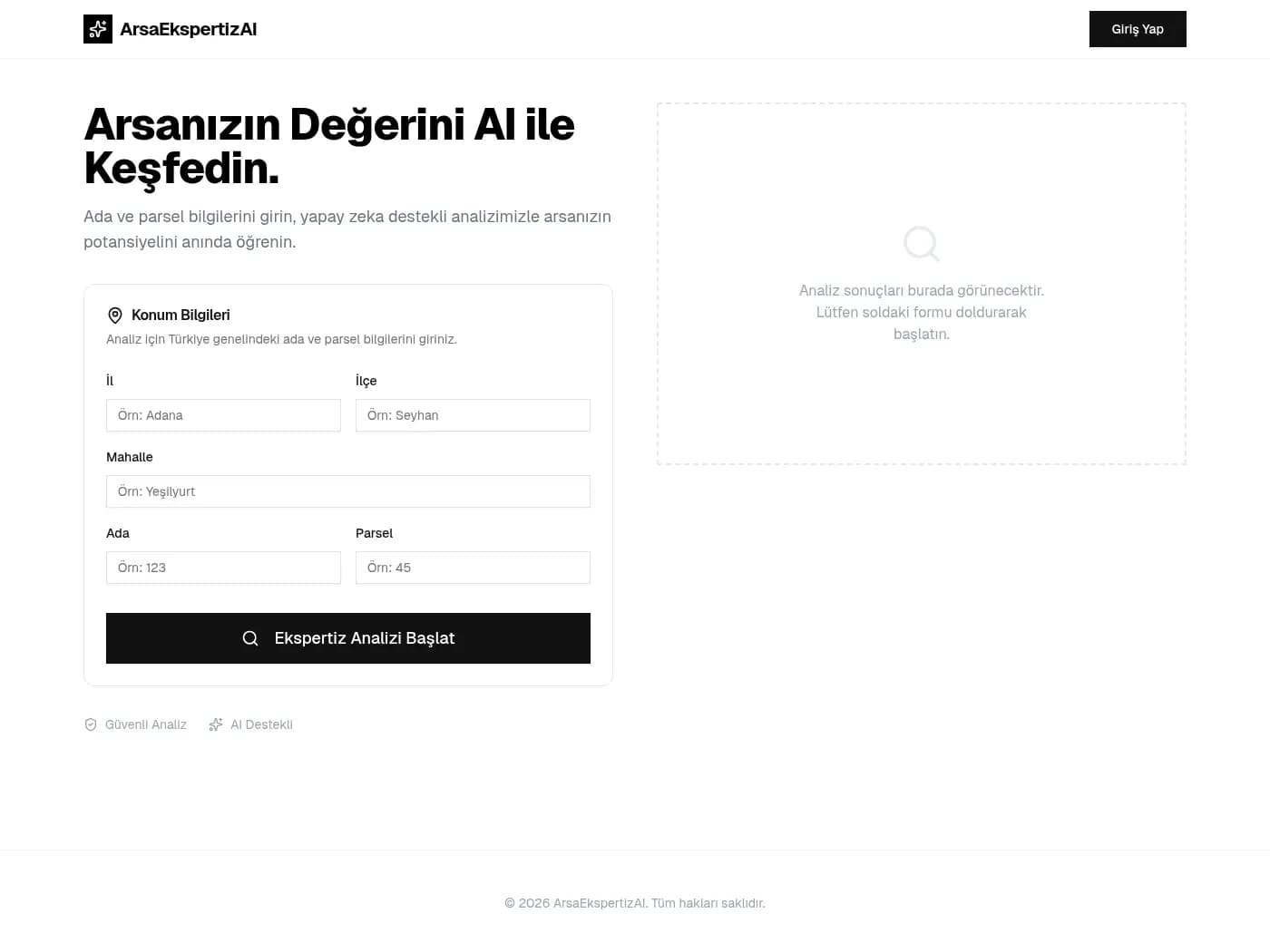 ArsaEkspertizAI Web App