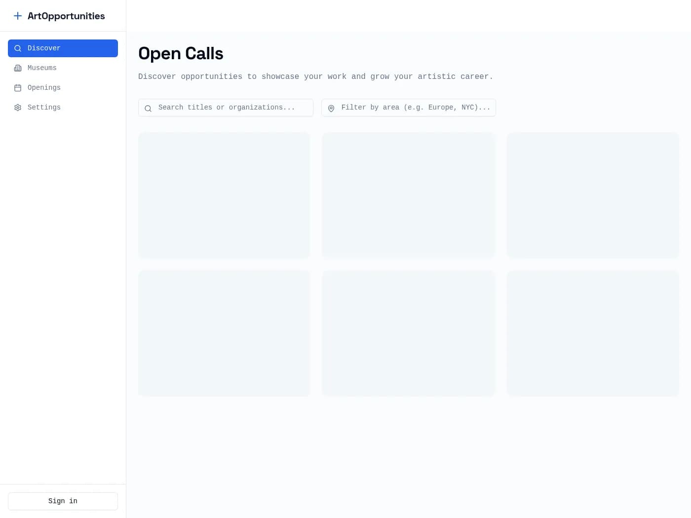 ArtOpportunities Finder