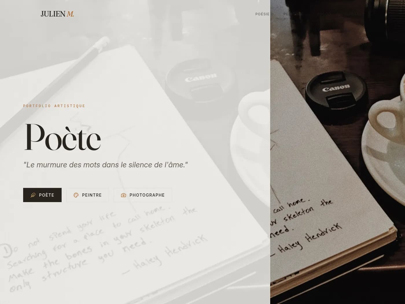 Artistic Portfolio Website