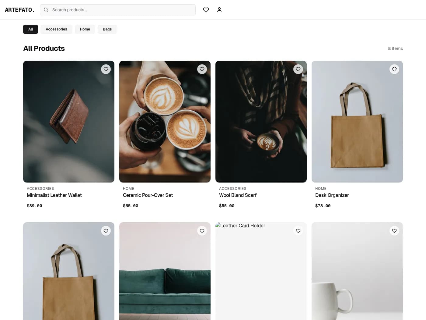 Artefato Online Catalog