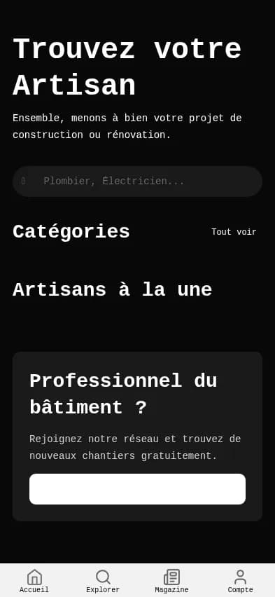 Artisan BTP App